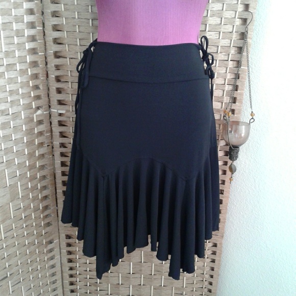 Buyergirl | Skirts | Must Flirty Black Skirt With Side Strings | Poshmark